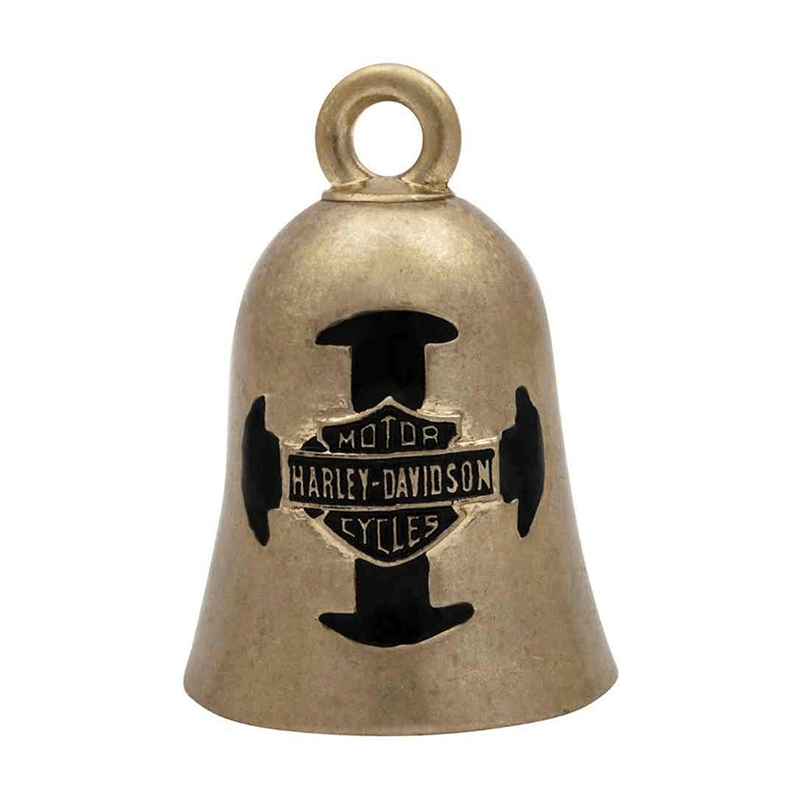 Bar & Shield Cross Ride Bell, Gold Durable Zinc | Harley-Davidson® Online