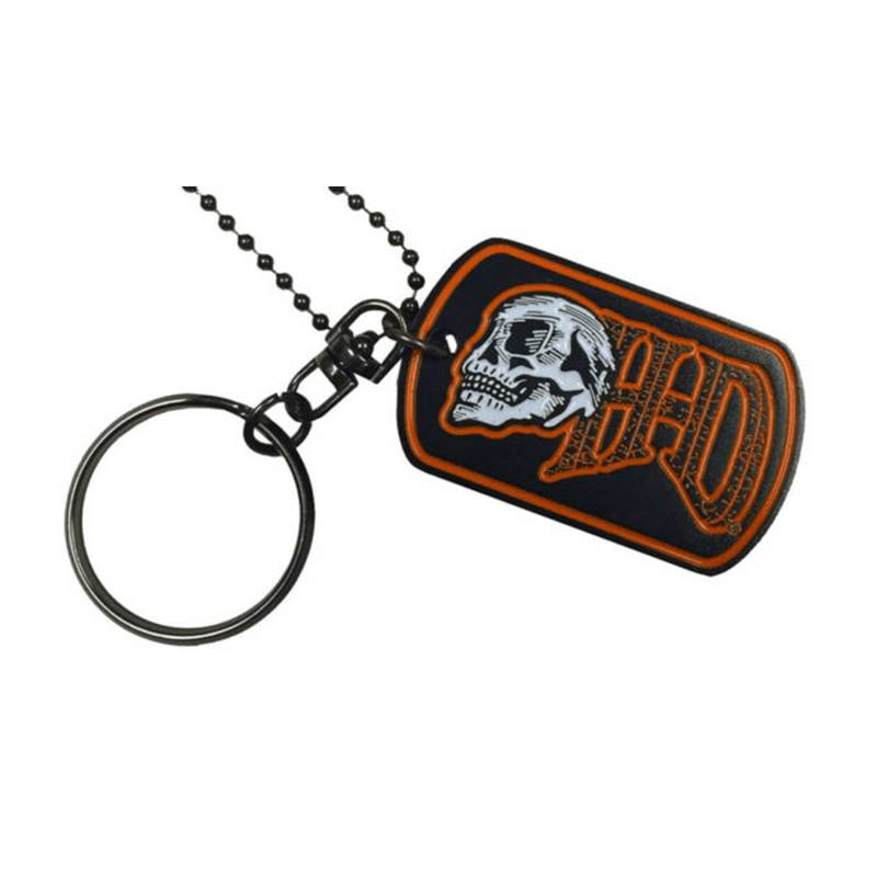 Edgy H-D Skull Performance Dog Tag, Chain & Key Ring | Harley-Davidson ...