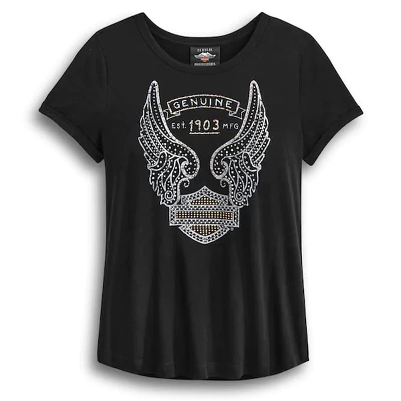 Women’s Embellished Metallic Print Tee | Harley-Davidson® Online