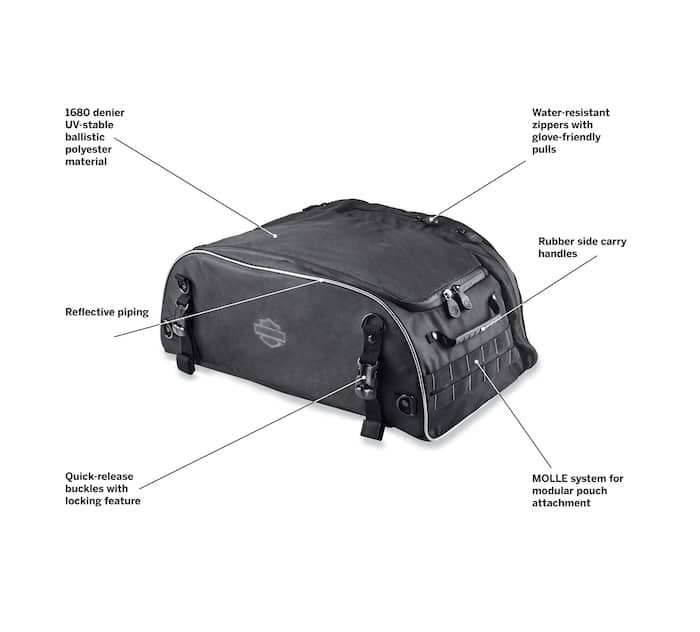 Onyx Premium Luggage Collapsible Tour-Pak Rack Bag | Harley-Davidson ...