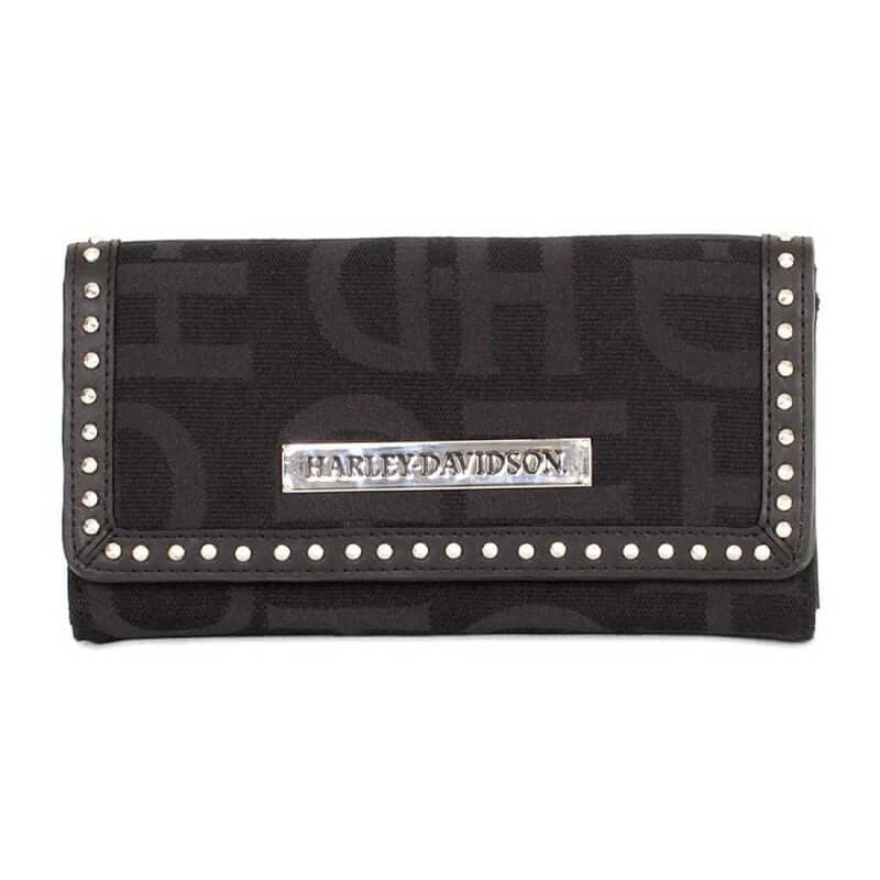 Womens Black H-D Logo Jacquard Clutch Wallet | Harley-Davidson® Online