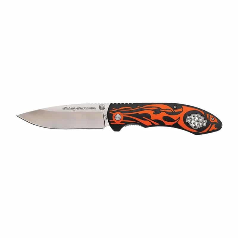 Tec-X Harley-Davidson TF-1 Linerlock Knife Black/Orange TPE | Harley ...