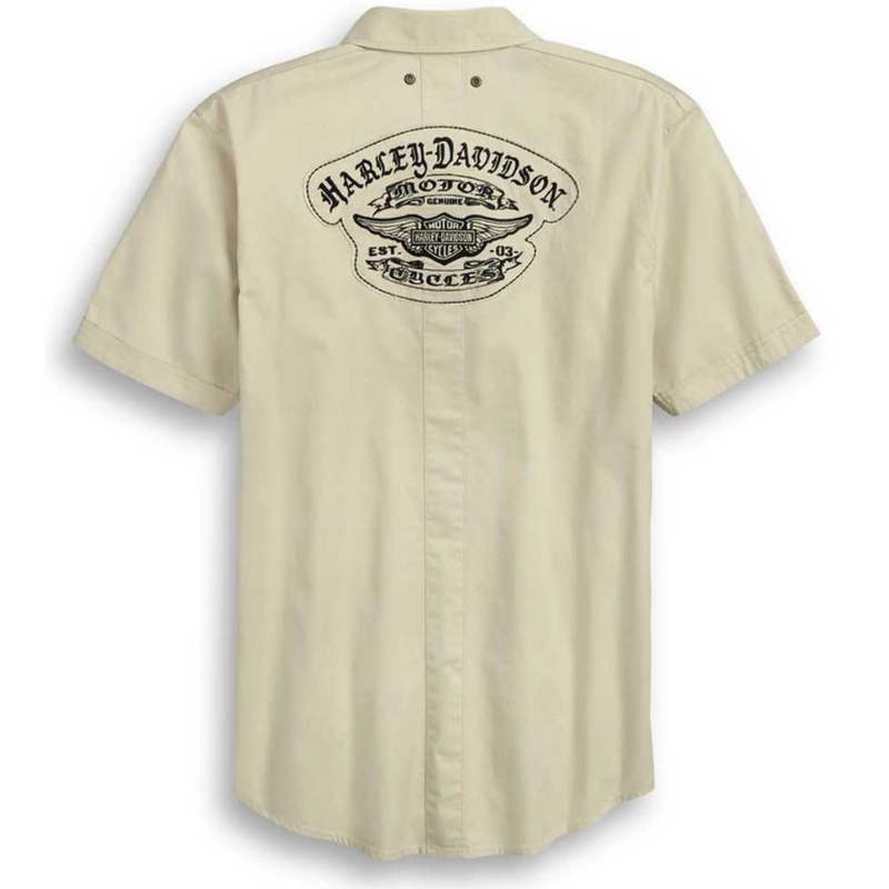 Men’s Raw Edge Patch Short Sleeve Woven Shirt | Harley-Davidson® Online