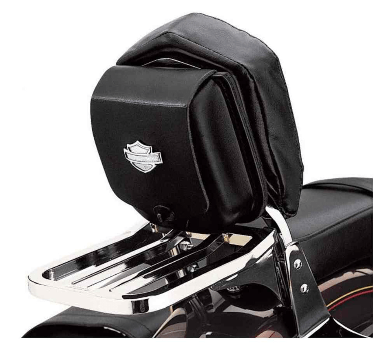 Bar & Shield Concho Leather Sissy Bar Bag, Black | Harley-Davidson® Online