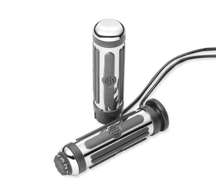 Chrome and Rubber Small Heated Hand Grips | Harley-Davidson® Online