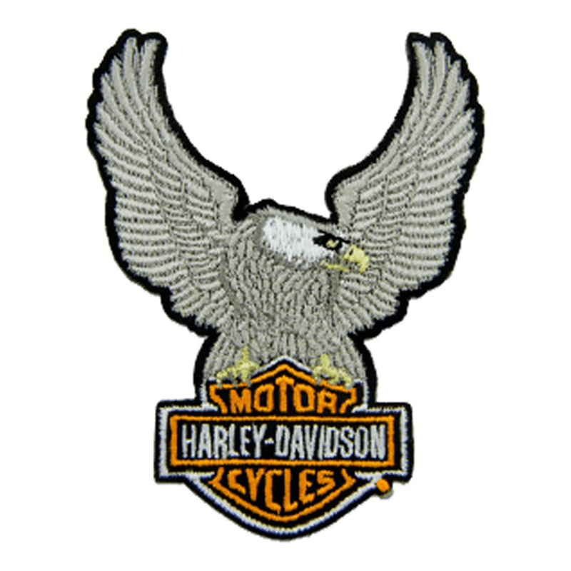 Harley-Davidson® 3.5 in Embroidered Silver Eagle Bar & Shield Emblem ...