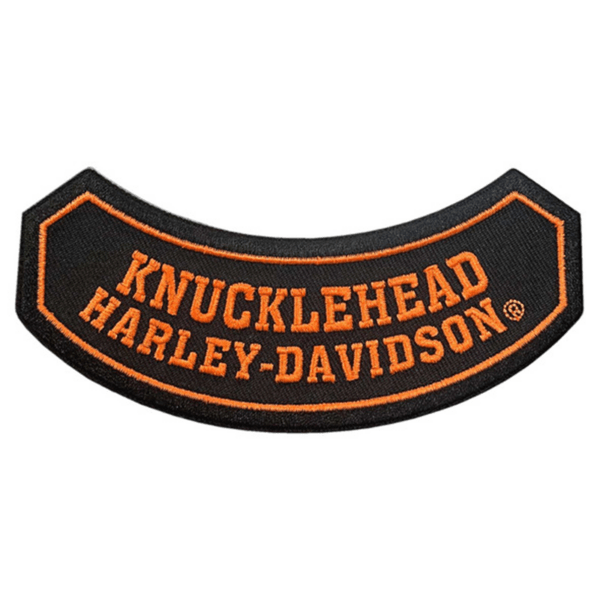 Harley-Davidson® 5 in. Embroidered Knucklehead Rocker Emblem Sew-On ...