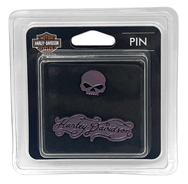 Harley-Davidson® 1.5 inch Harley Curve Willie G Skull Metal Pin Set ...