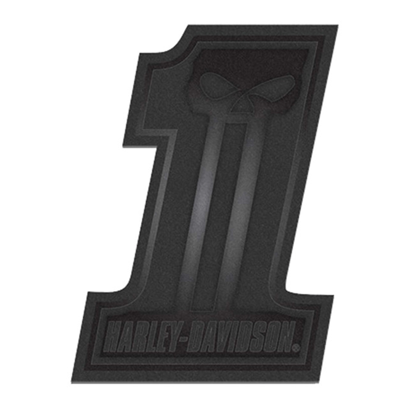 Harley-Davidson® 4 in. Leather Dark Custom #1 Skull Emblem Sew-On Patch ...