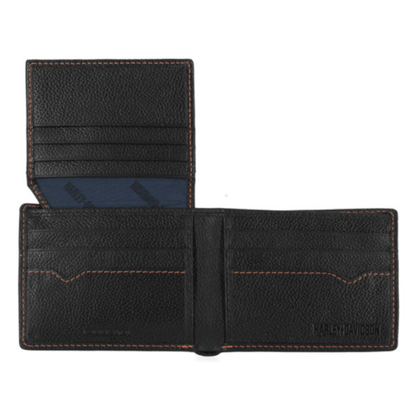 Harley-Davidson® Men’s Classic Genuine Pebble Leather Skull Passcase ...